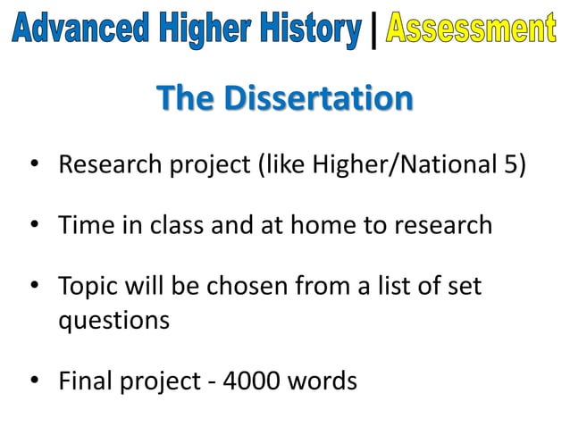 Advanced Higher History - assessment info | PPT