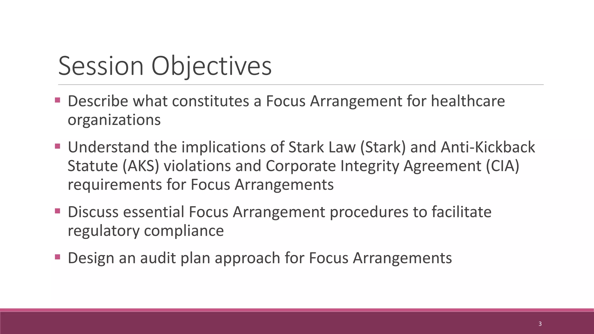 Auditing Healthcare Focus Arrangements for Regulatory Compliance | PPTX