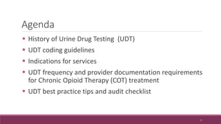 The Current Regulatory Environment and Auditing Urine Drug Testing | PPTX