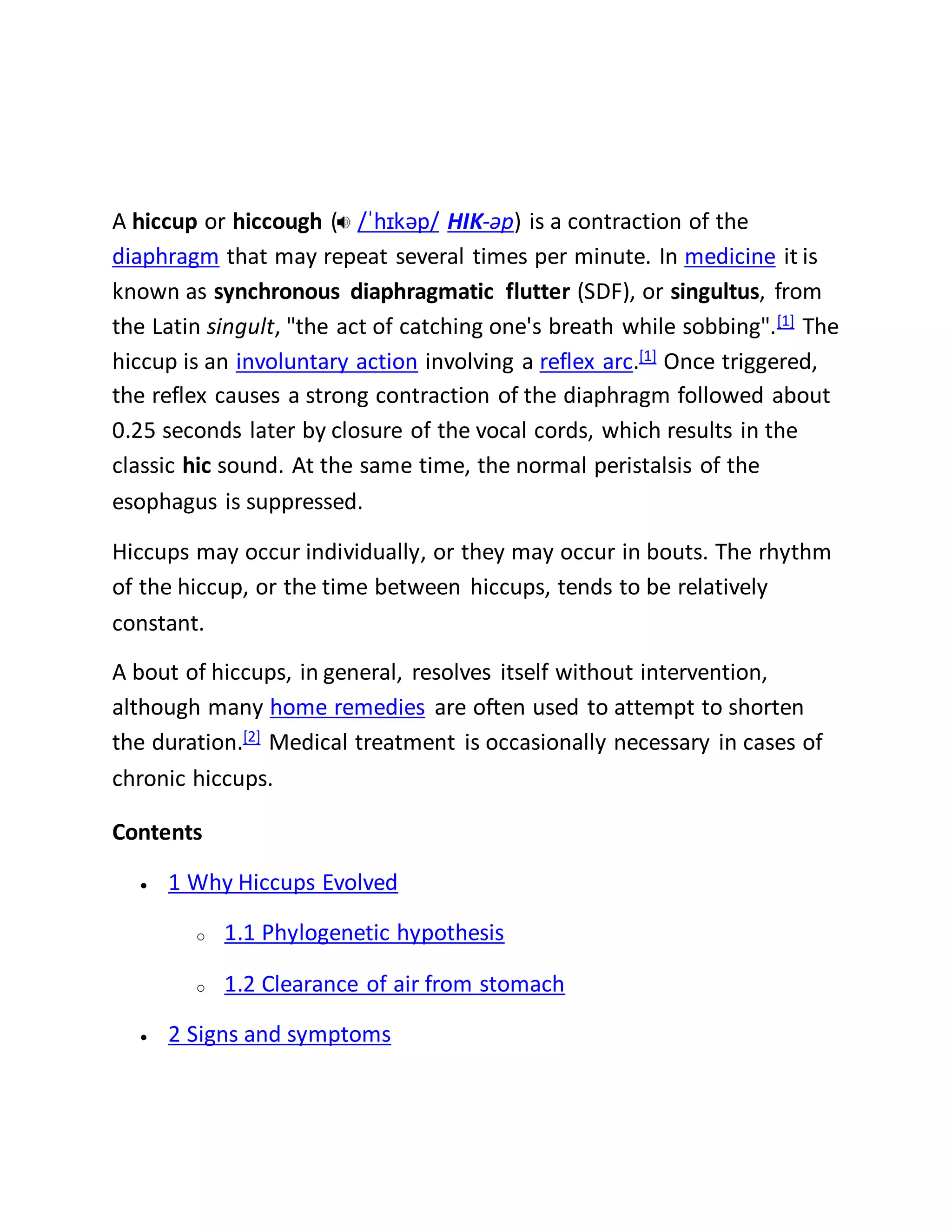 A hiccup or hiccough | DOCX