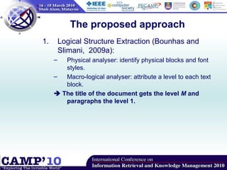 A hierarchical approach for semi structured document indexing and | PPT