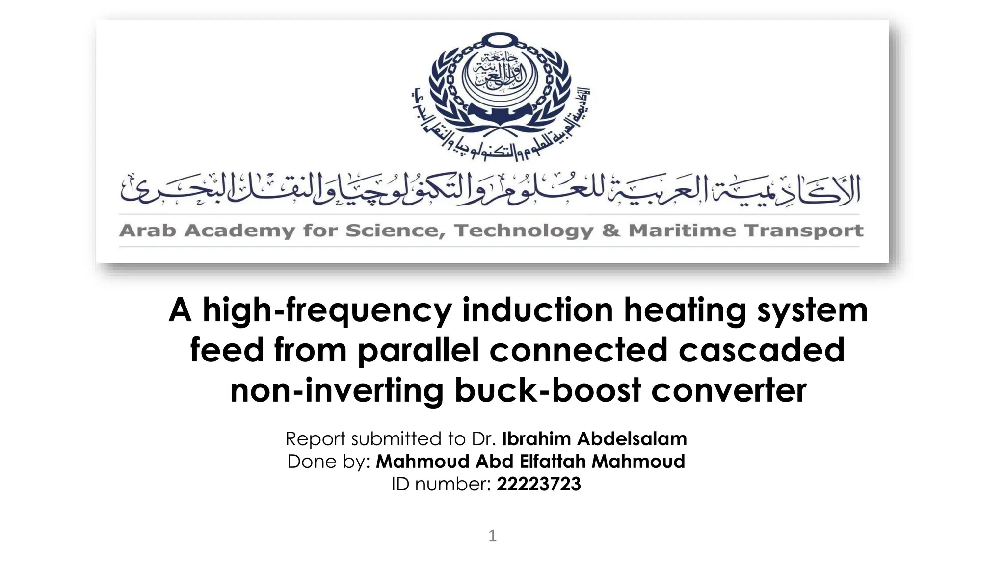 A High Frequency Induction Heating System Feed From Parallel Connected Cascaded Non Inverting