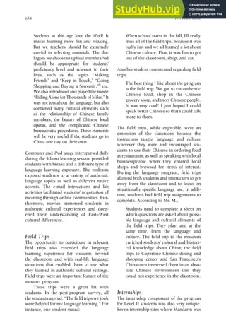 A High School Intensive Summer Mandarin Course Program Model And ...