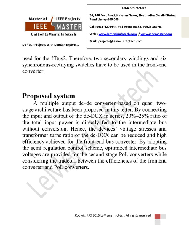 A High Step Down Multiple Output Converter With Wide Input Voltage Range Based On Quasi Two