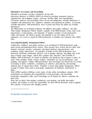 Ahima data quality management model | DOCX