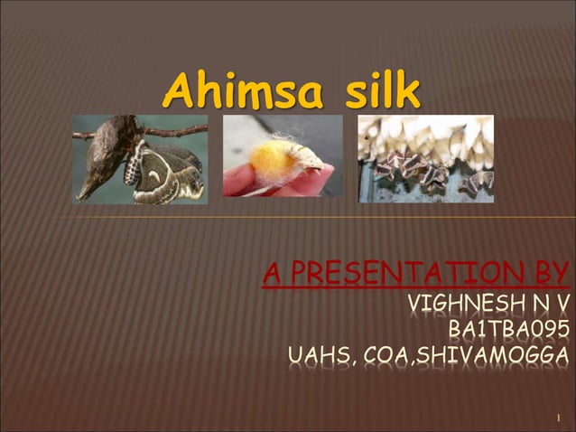 ahimsa silk aet 201.pptx | Needlework | Arts and Crafts