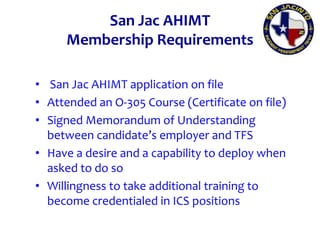 The San Jacinto All Hazards Incident Management Team (AHIMT) | PPTX