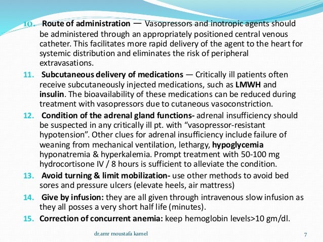A hint about inotropes and vasopressors