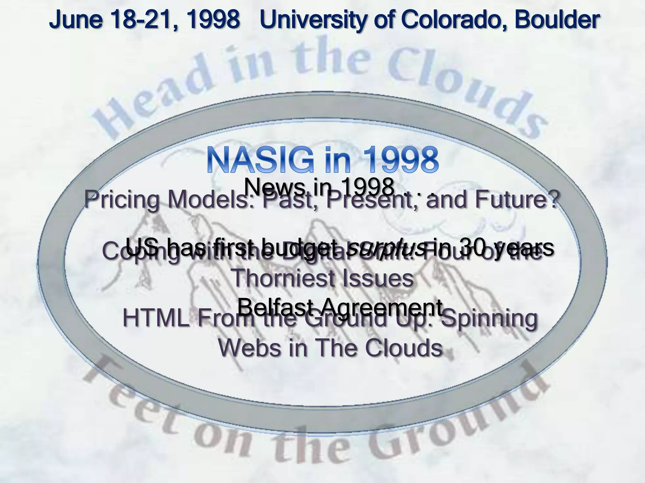 A historical timeline of NASIG 1986-2015 | PPT