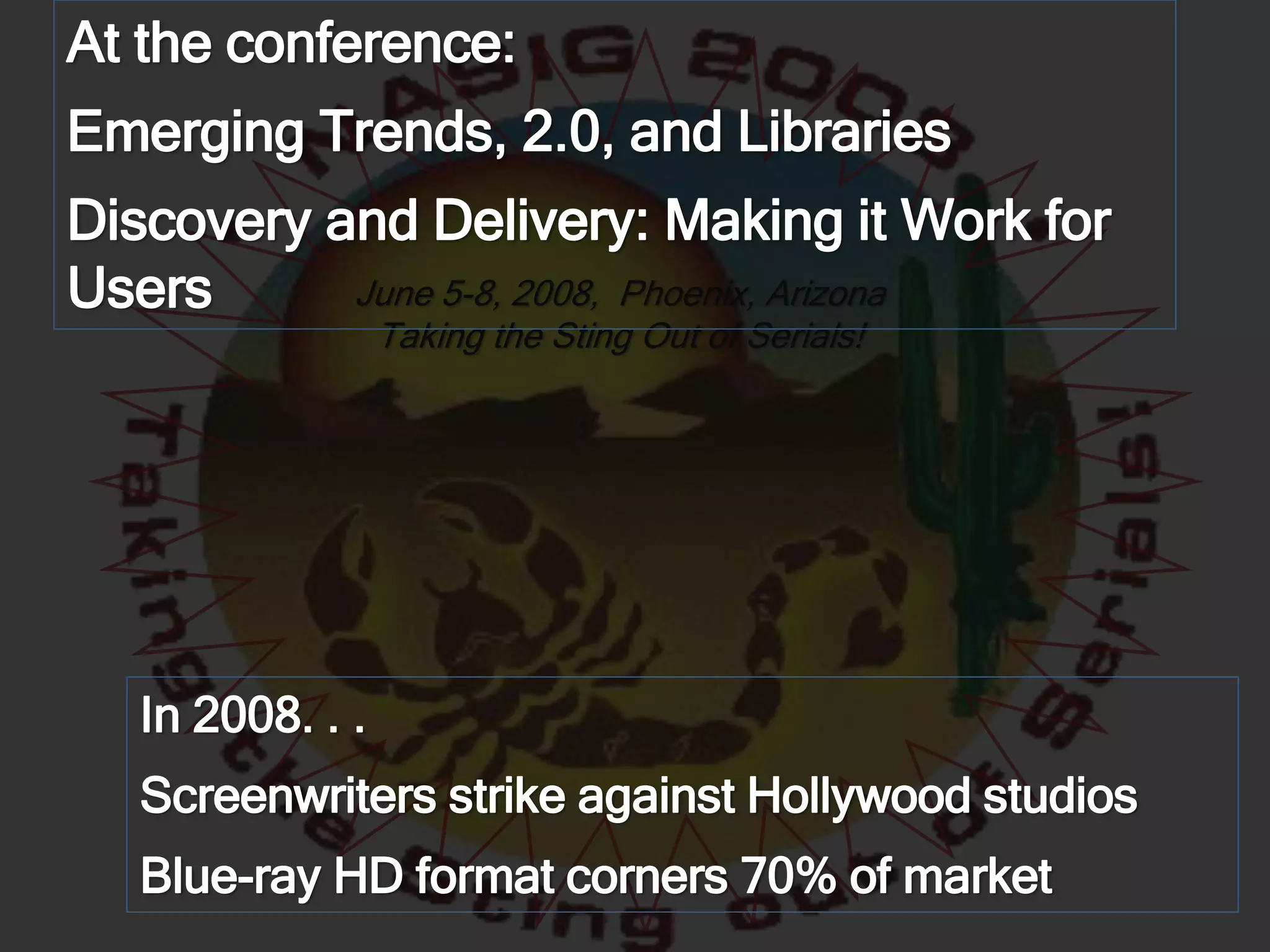 A historical timeline of NASIG 1986-2015 | PPT