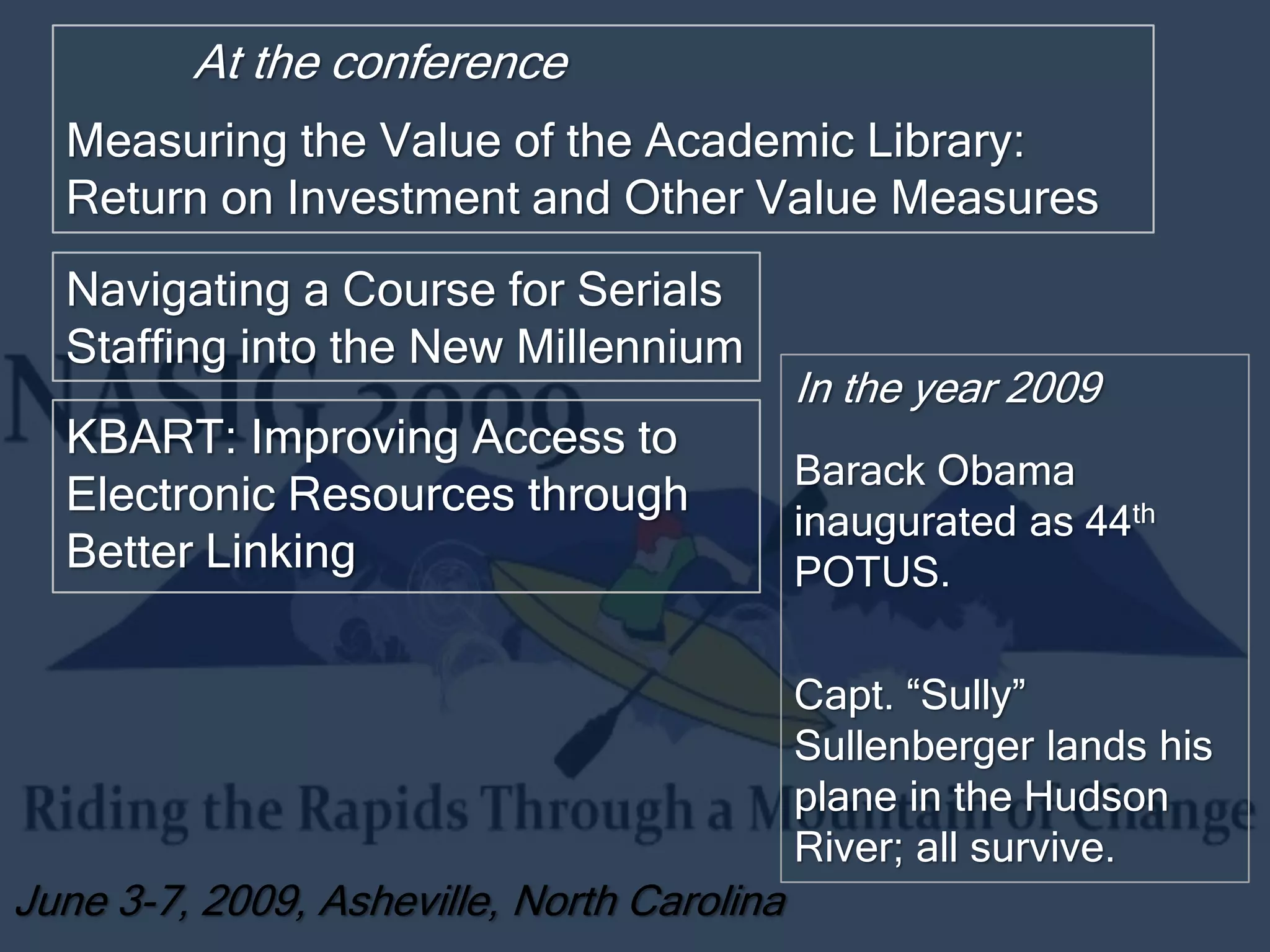 A historical timeline of NASIG 1986-2015 | PPT
