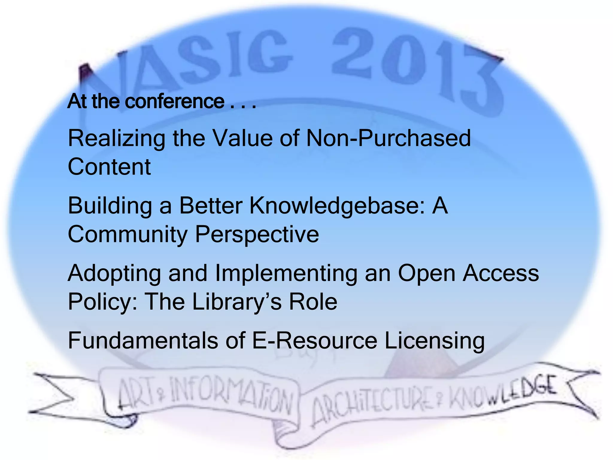 A historical timeline of NASIG 1986-2015 | PPT