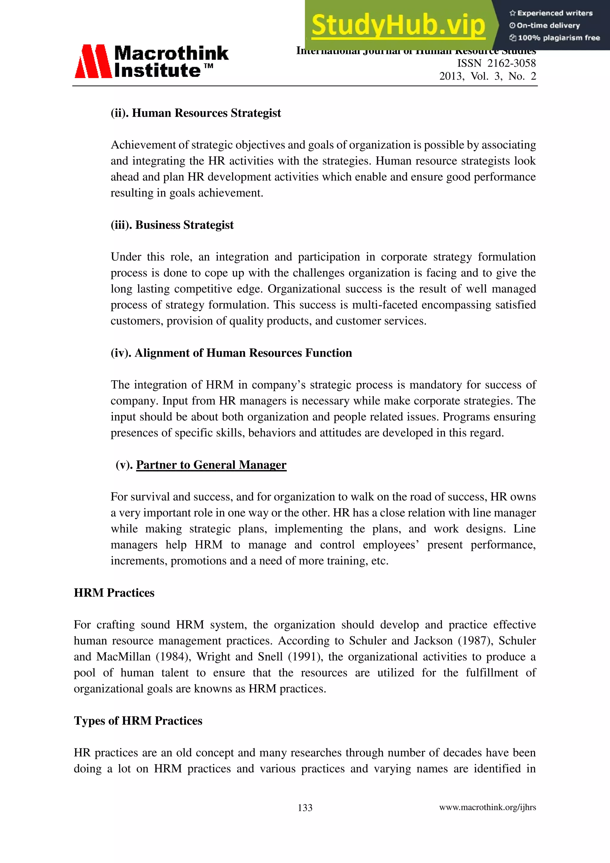 A Historical View Of Human Resource Management Practice Literature Review | PDF