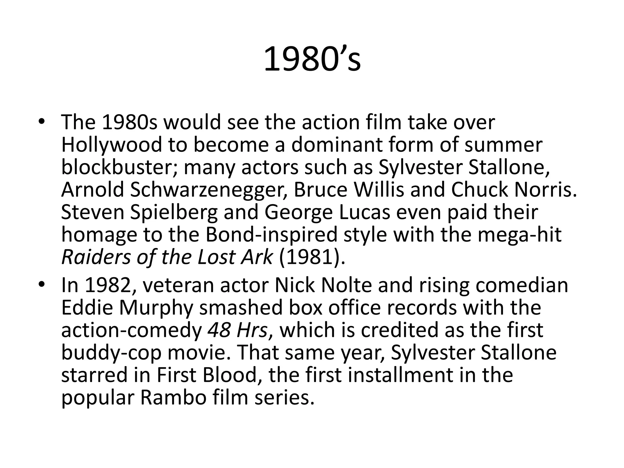 A history of action movies | PPTX