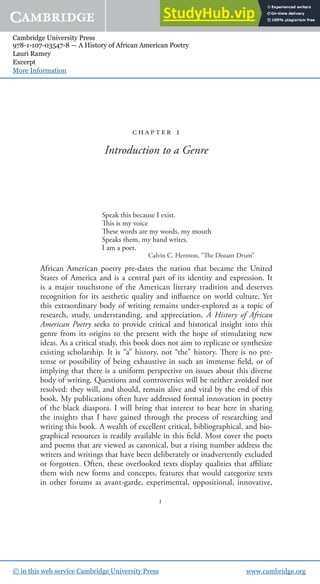 A History Of African American Poetry Chapter 1 Excerpt .Pdf