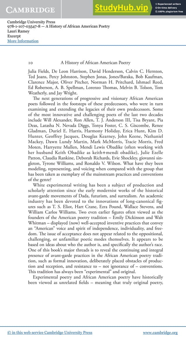 A History Of African American Poetry Chapter 1 Excerpt .Pdf