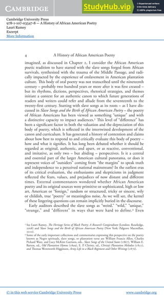 A History Of African American Poetry Chapter 1 Excerpt .Pdf