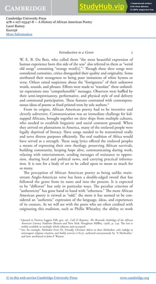 A History Of African American Poetry Chapter 1 Excerpt .Pdf