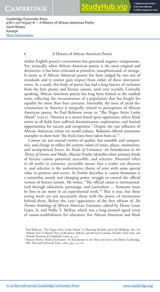 A History Of African American Poetry Chapter 1 Excerpt .Pdf
