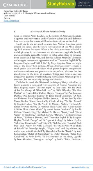 A History Of African American Poetry Chapter 1 Excerpt .Pdf