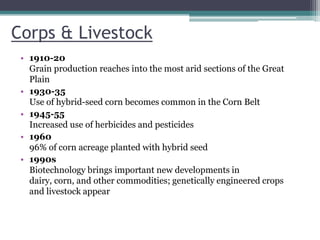 A history of american agriculture | PPT