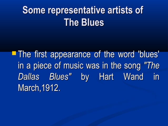 A brief history of the blues | PPT