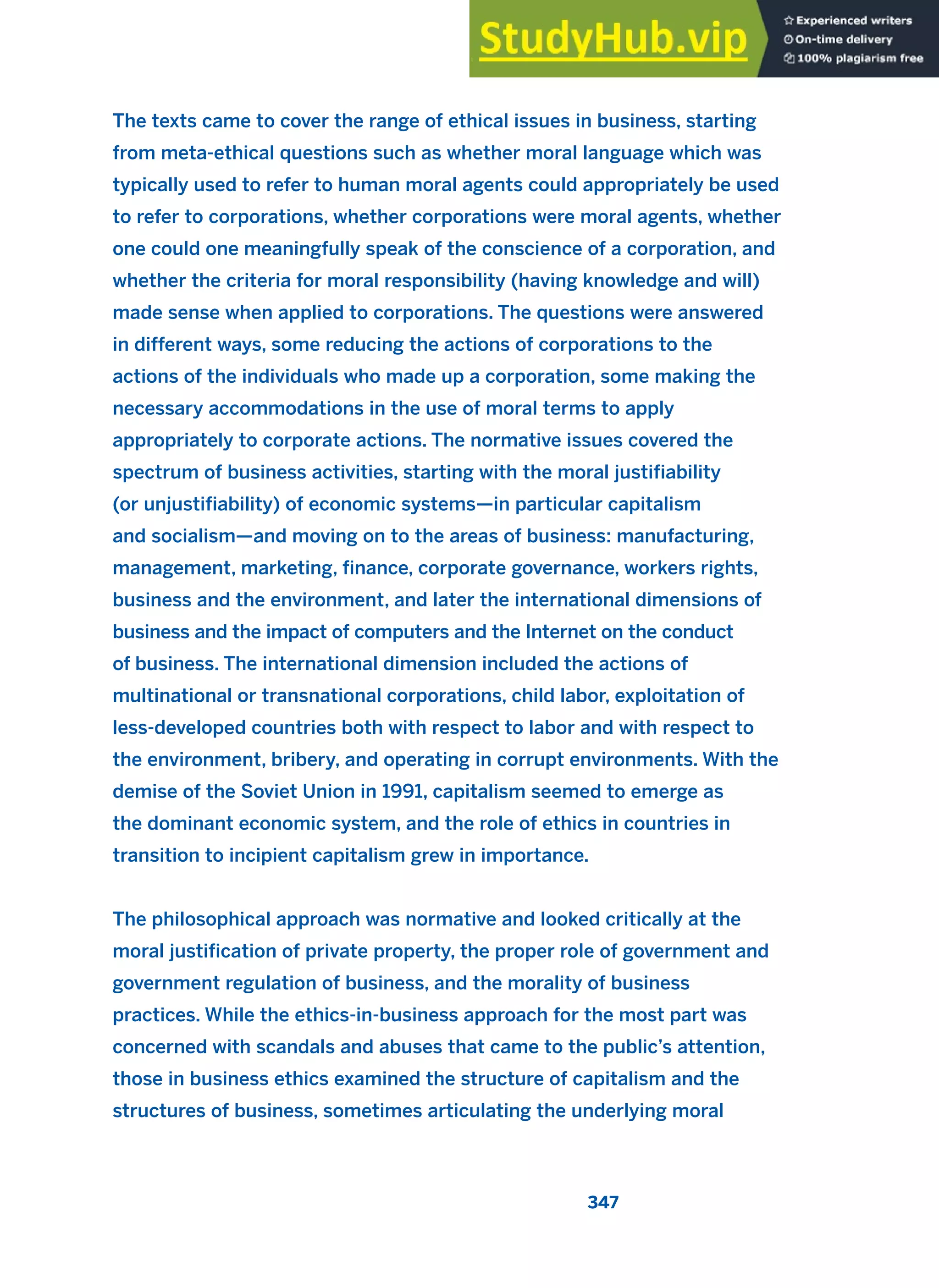 A HISTORY OF BUSINESS ETHICS.pdf | Business | Business and Finance