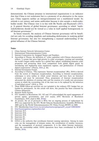 A History Of Chinese Global Internet Governance And Its Relations With ...