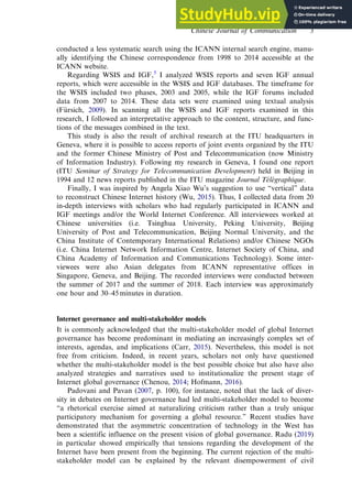 A History Of Chinese Global Internet Governance And Its Relations With ITU And ICANN | PDF