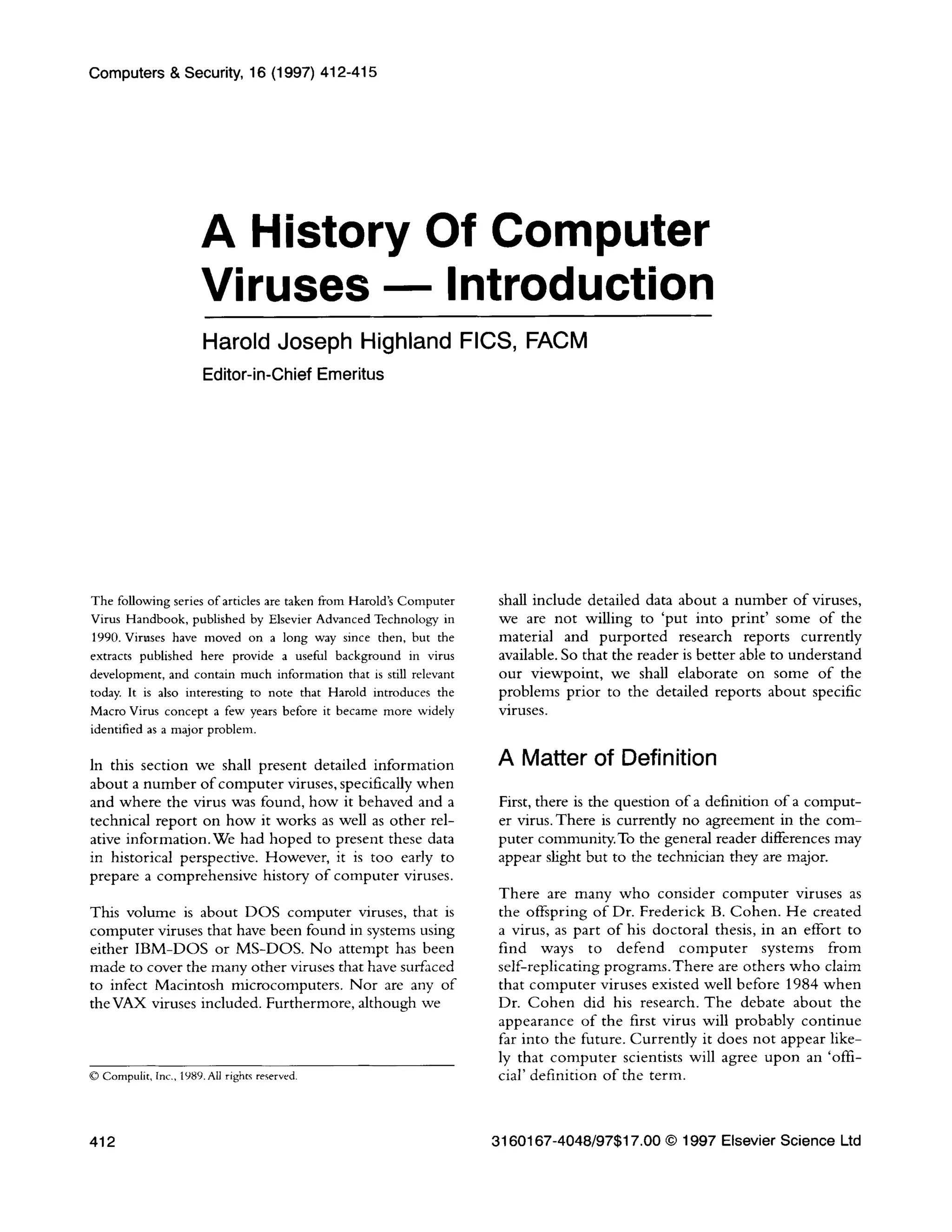 A history of computer viruses introduction | PDF | Free Download