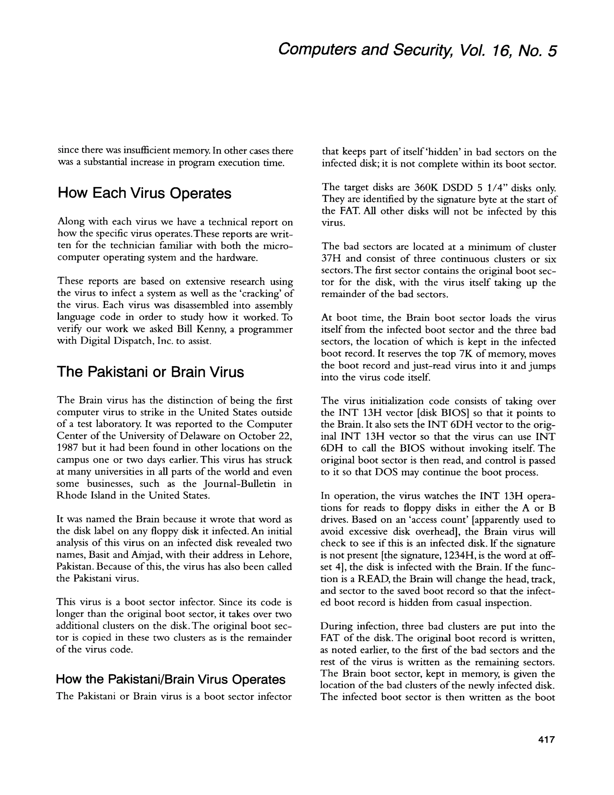 A history of computer viruses the famous `trio' | PDF