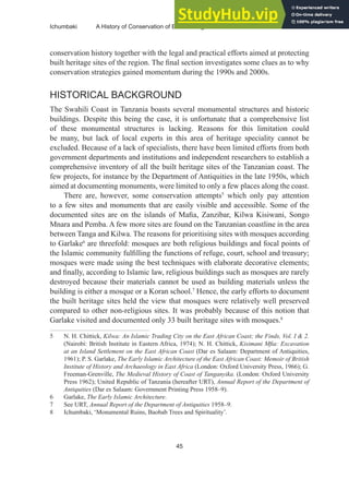 A History Of Conservation Of Built Heritage Sites Of The Swahili Coast ...