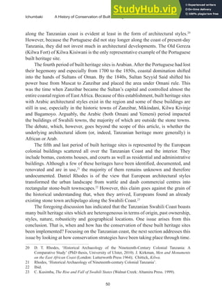 A History Of Conservation Of Built Heritage Sites Of The Swahili Coast ...