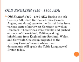 History of English Language and the people on how they are able to ...