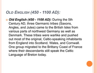 History of English Language/Pre classics-classics | PPT