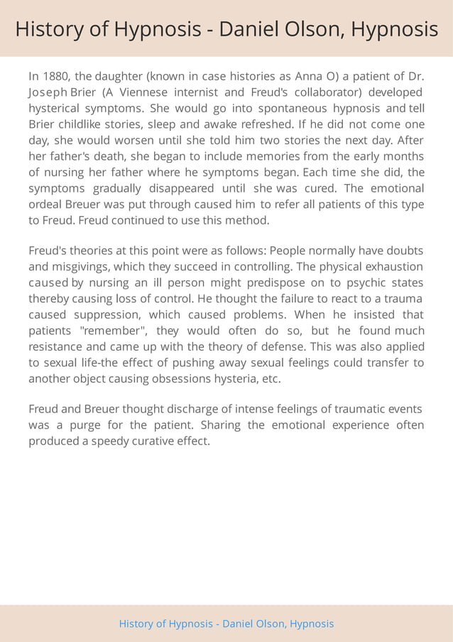 A history of hypnosis | PDF