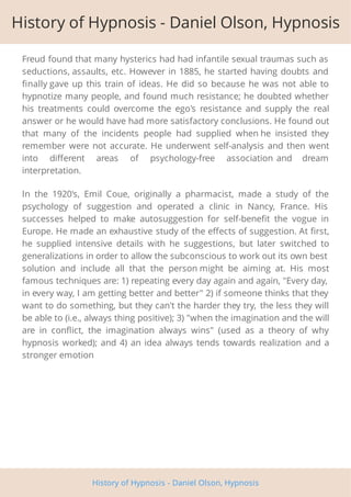 A history of hypnosis | PDF
