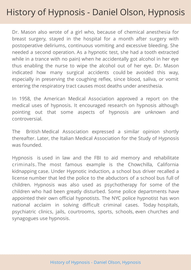 A history of hypnosis | PDF