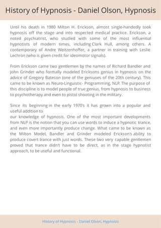 A history of hypnosis | PDF