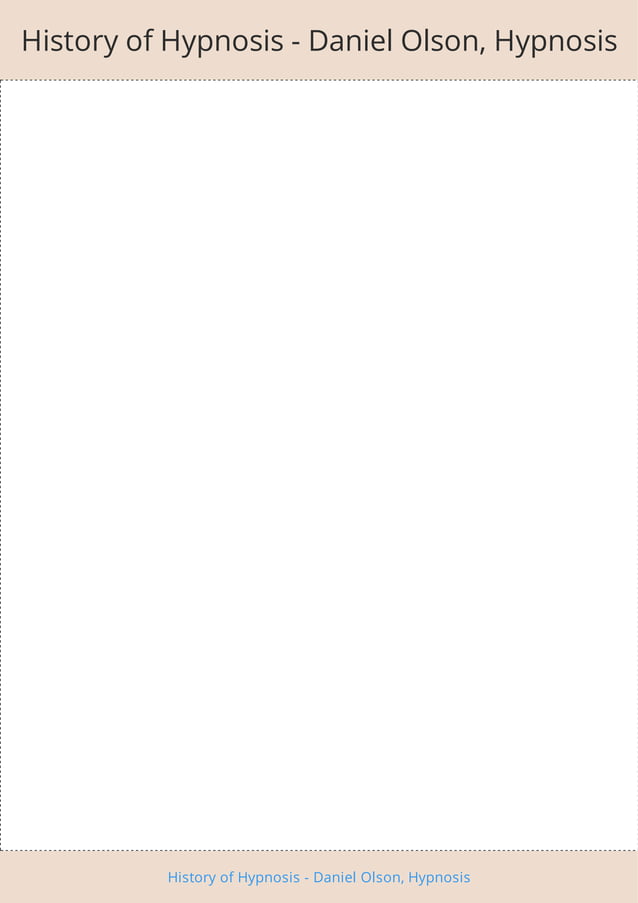 A history of hypnosis | PDF