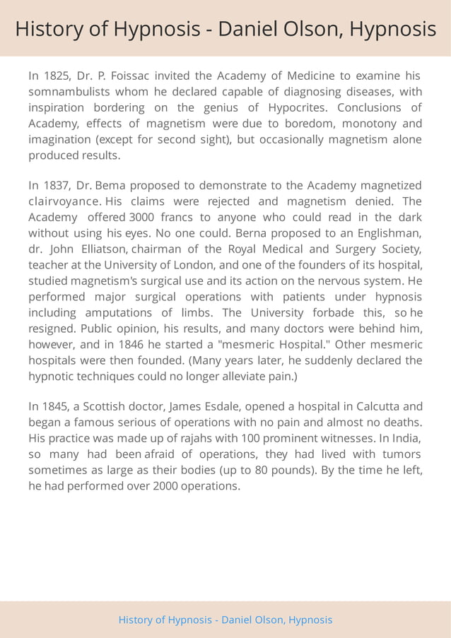 A history of hypnosis | PDF