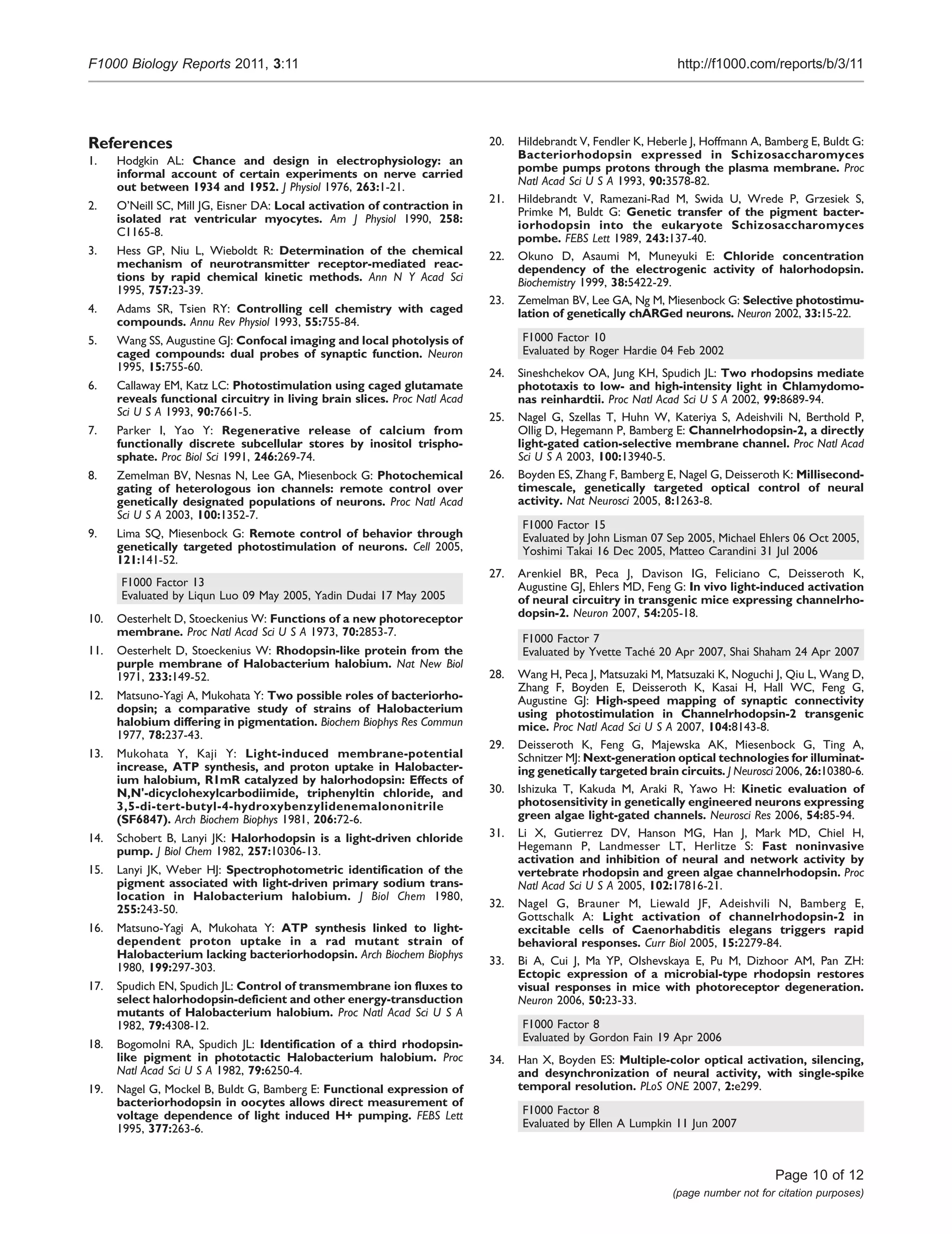 A history of optogenetics the development of tools for controlling ...