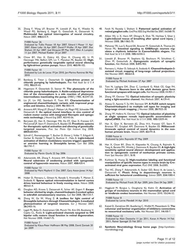 A history of optogenetics the development of tools for controlling ...