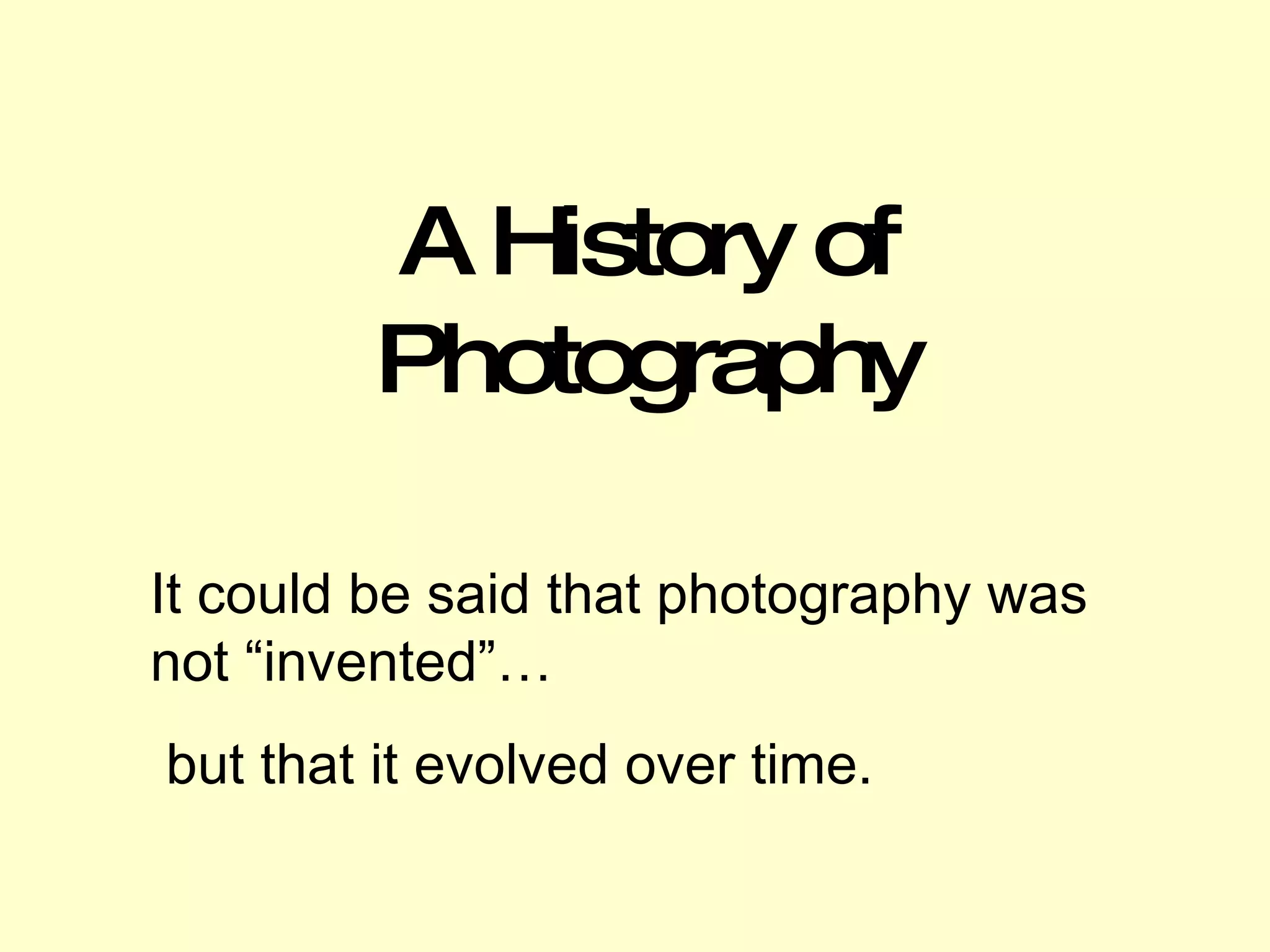A history of photography | PPT