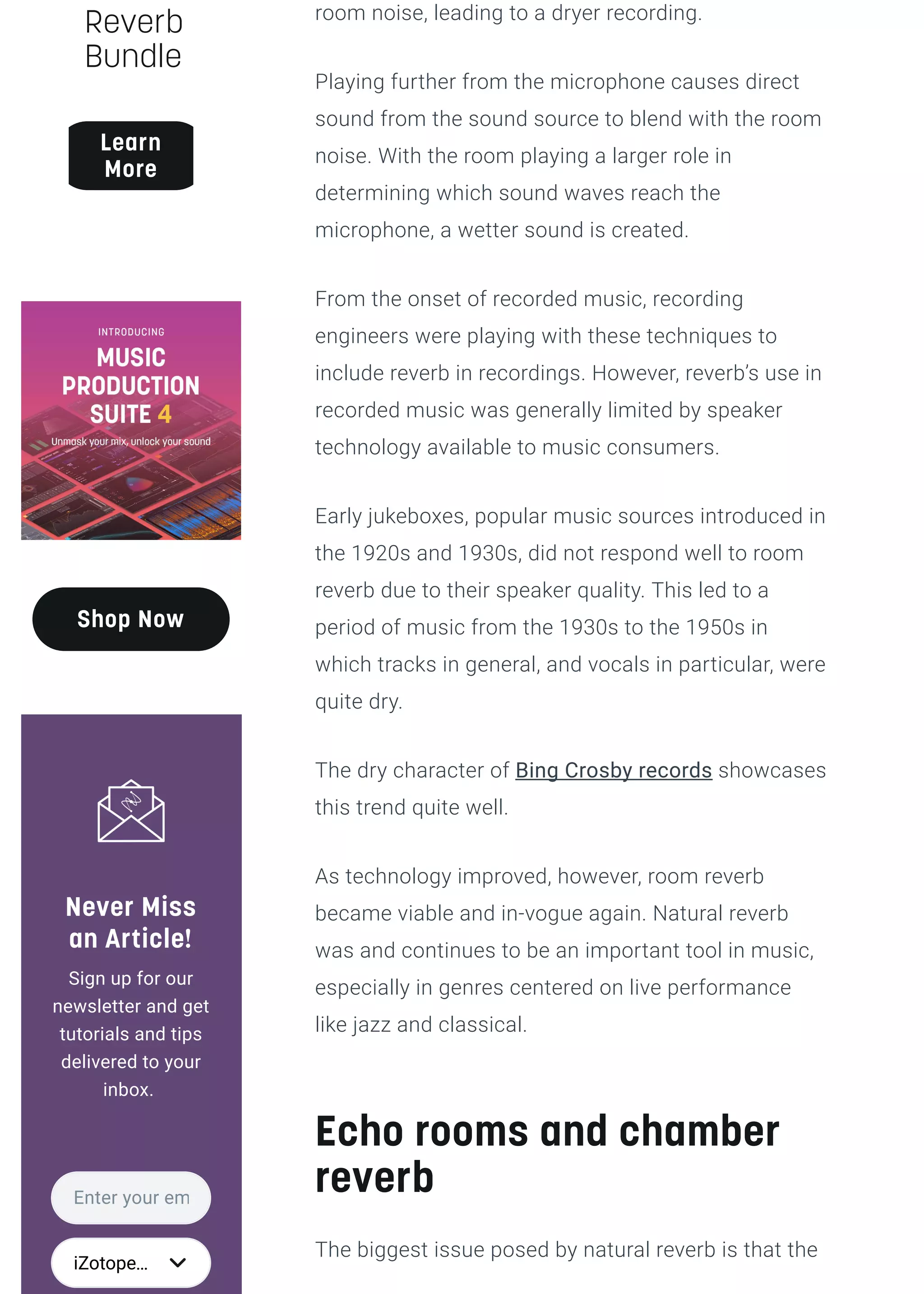 A history of reverb in music production | PDF