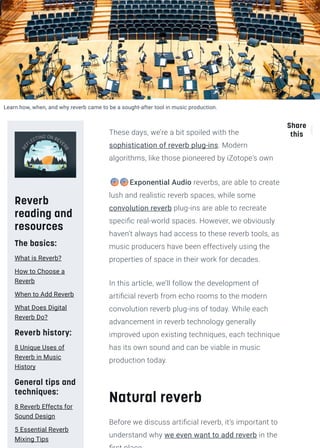 A history of reverb in music production | PDF