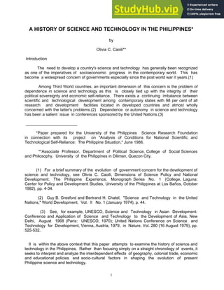 A HISTORY OF SCIENCE AND TECHNOLOGY IN THE PHILIPPINES | PDF