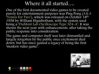 A history of video games | PPT
