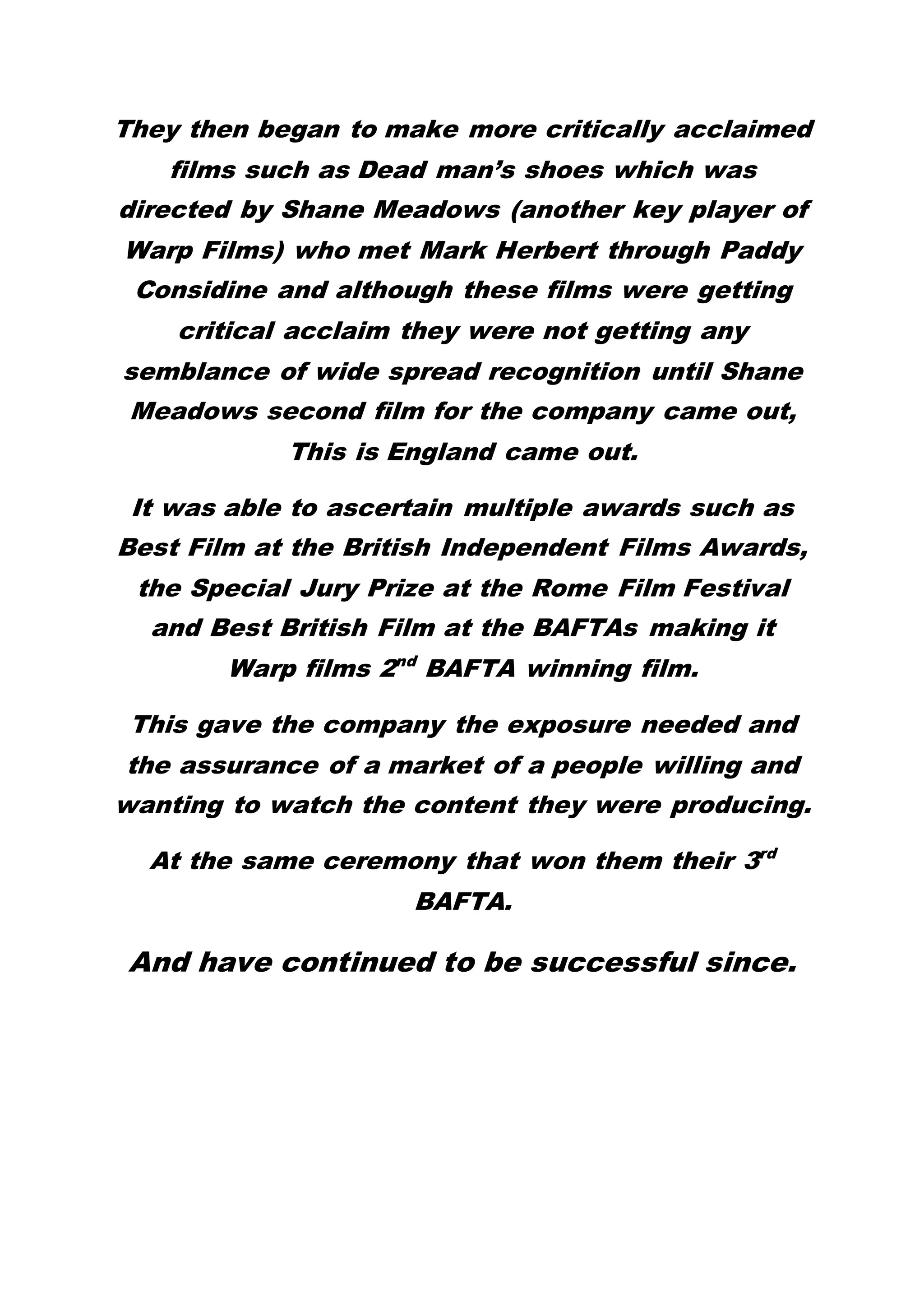 A history of warp films | DOCX