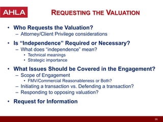 Guarding Your Client's Valuation from Attack--Dos and Don'ts for ...